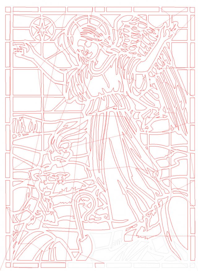 8 DXF File CNC g-code Industrial Laser Cut ANGEL Nr1 decorative PANEL ...