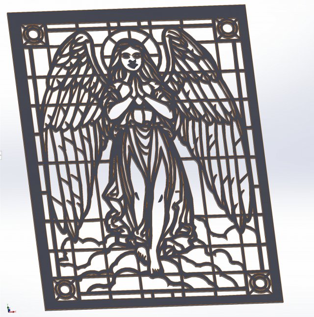 8 DXF File CNC g-code Industrial Laser Cut ANGEL Nr1 decorative PANEL ...