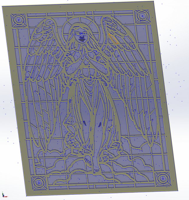 8 DXF File CNC g-code Industrial Laser Cut ANGEL Nr1 decorative PANEL ...
