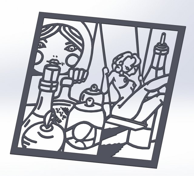 10 DXF File CNC g-code Industrial Laser Abstract POP Art Nr6 Router ...