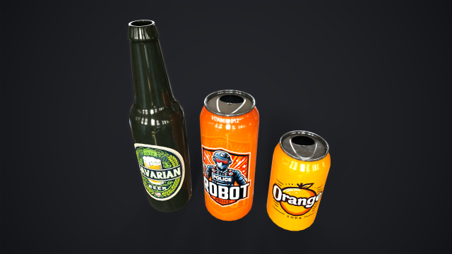Various drinks 3D Model in Beverage 3DExport