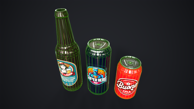 Various drinks 3D Model in Beverage 3DExport