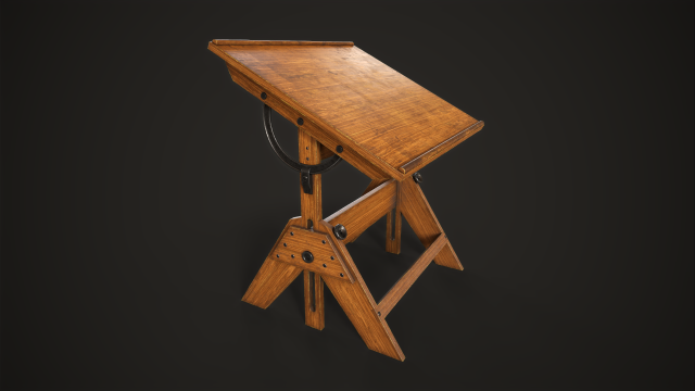 Artist drafting table 3D Model in Desk 3DExport