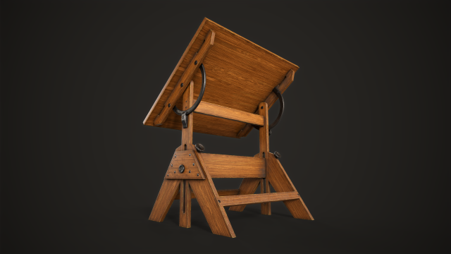 Artist drafting table 3D Model in Desk 3DExport