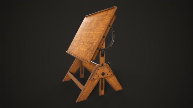 Artist drafting table 3D Model in Desk 3DExport