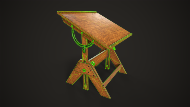 Artist drafting table 3D Model in Desk 3DExport