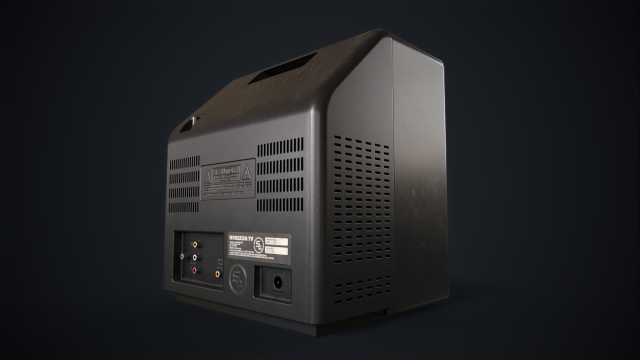 Old TV with DVD 3D Model in Video 3DExport