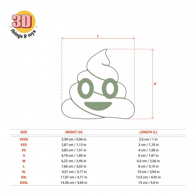 STL Emoji Poop Shape Cutter set - 9 Sizes Perfect Biscuits Jewelry ...