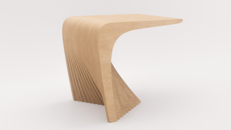Woodbang Touchey parametric side table Oak Wood Free 3D Model in Table 3DExport