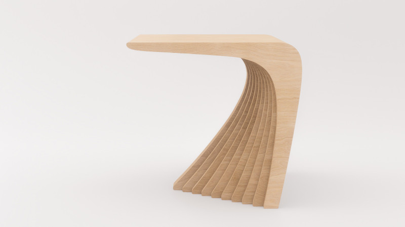 Woodbang Touchey parametric side table Oak Wood Free 3D Model in Table 3DExport