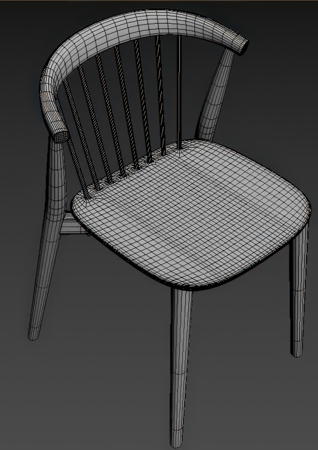 Study chair wooden Free 3D Model in Bedroom 3DExport