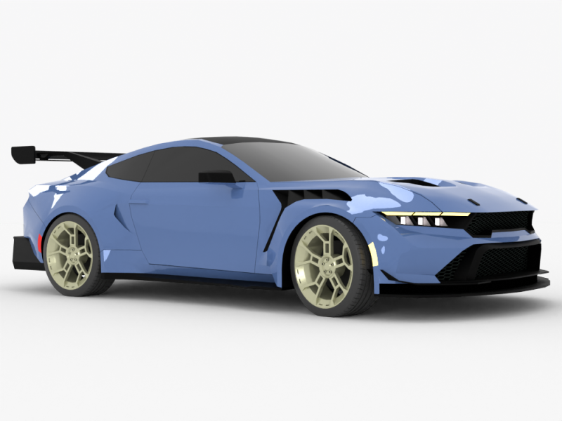 Mustang GTD 3D Model in Racing 3DExport