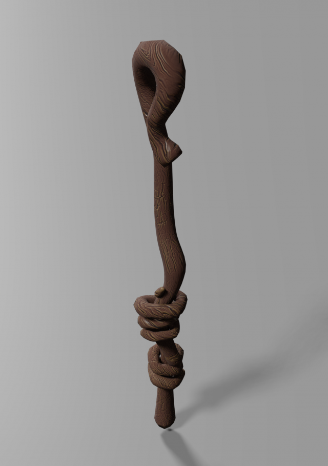 Magic natural staff 3D Model in Game Assets 3DExport