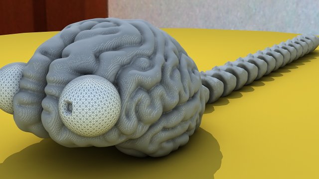 Brain worm 3D Model in Fantasy 3DExport
