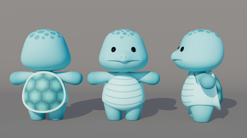 Rigged Cartoon Turtles 3D Model in Cartoon 3DExport