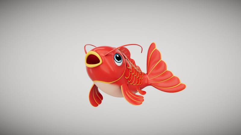 Rigged Cartoon Fish 3D Model in Cartoon 3DExport