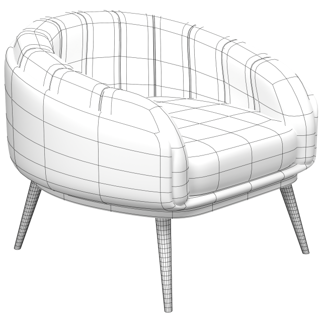 Velvet Sofa Chair 3D Model in Stool 3DExport
