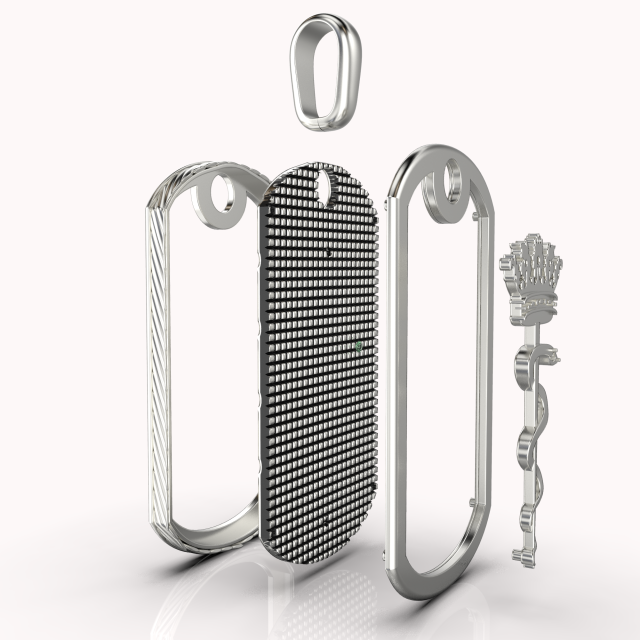 Jewelry PENDANT TOKEN snake and crown Printable STL 3D Print Model in ...