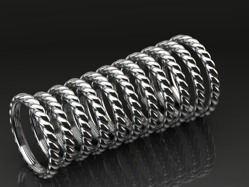 Printable jewelry spiral wedding ring STL 5-10 US sizes 3D Print Model ...