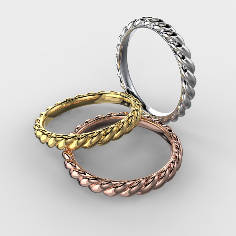 Printable jewelry spiral wedding ring STL 5-10 US sizes 3D Print Model ...