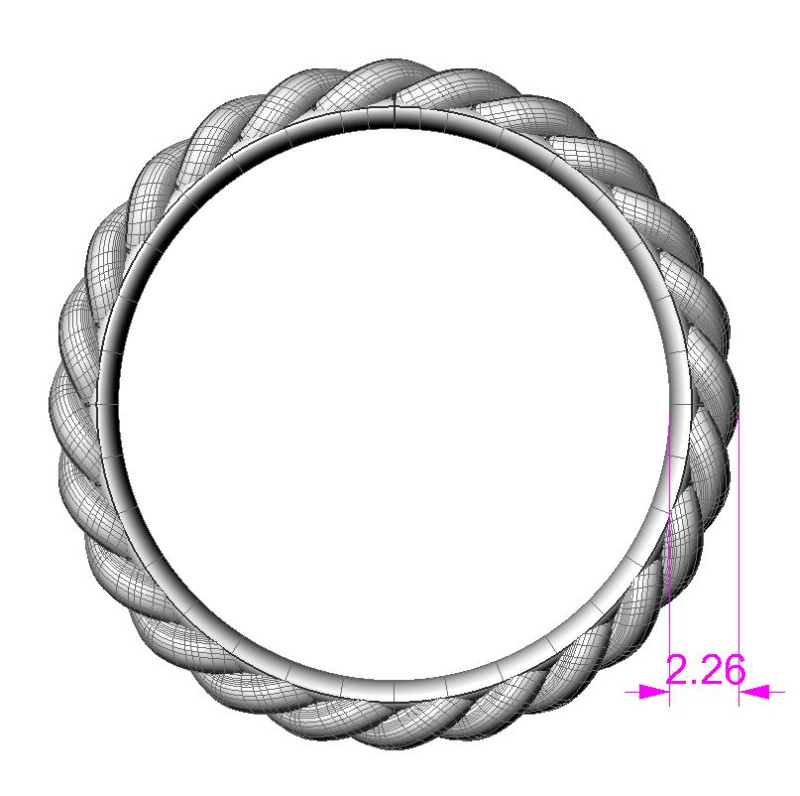 Printable jewelry spiral wedding ring STL 5-10 US sizes 3D Print Model ...