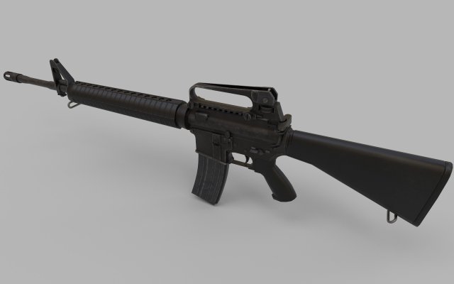M16A4 Assault Rifle Low-poly 3D Model in Assault Rifles 3DExport