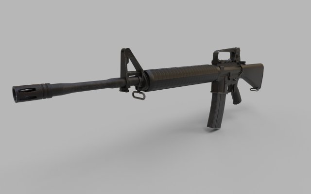M16A4 Assault Rifle Low-poly 3D Model in Assault Rifles 3DExport