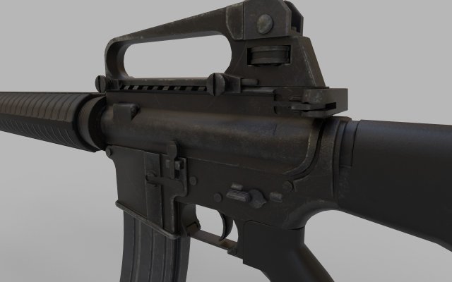 M16A4 Assault Rifle Low-poly 3D Model in Assault Rifles 3DExport