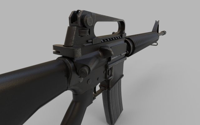 M16A4 Assault Rifle Low-poly 3D Model in Assault Rifles 3DExport