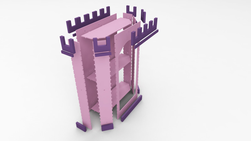 Princess castle Laser-cut MDF Tower 3D Model in Oyuncaklar 3DExport