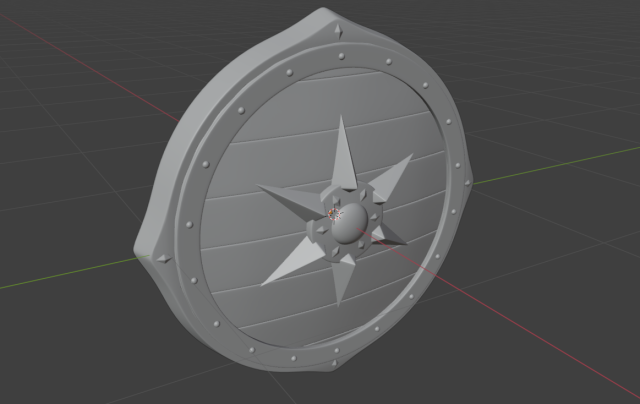Viking Shield 3D Model in Shield 3DExport