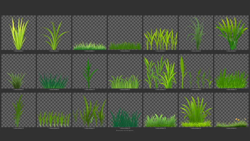 Grass Plants Mega Pack Shader Mobile Ready Unity Unreal Engine CG Textures in Nature 3DExport