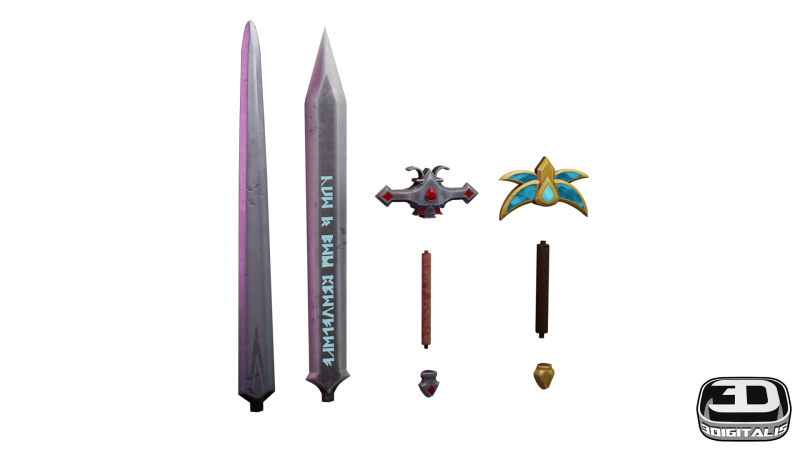 Modular Sword Pack 1 3D Model in Melee 3DExport