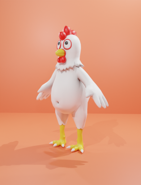 Cartoon Chicken 3D Model in Bird 3DExport
