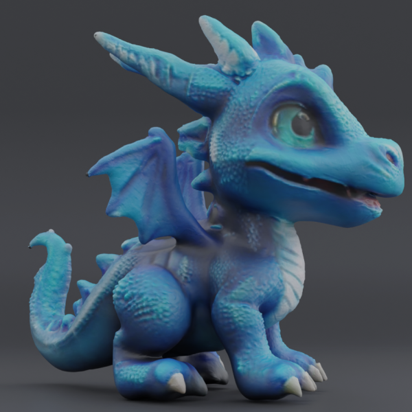 Blue Baby Dragon 1 3D Print Model in Figurines 3DExport