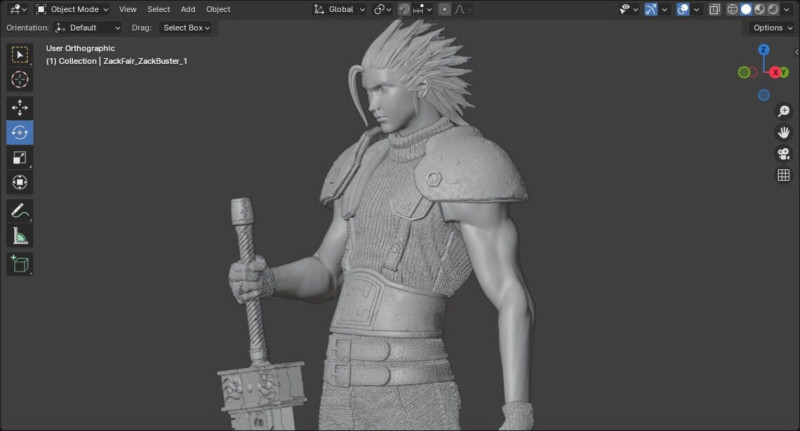 Zack Fair Figures 3D Print Model in Man 3DExport