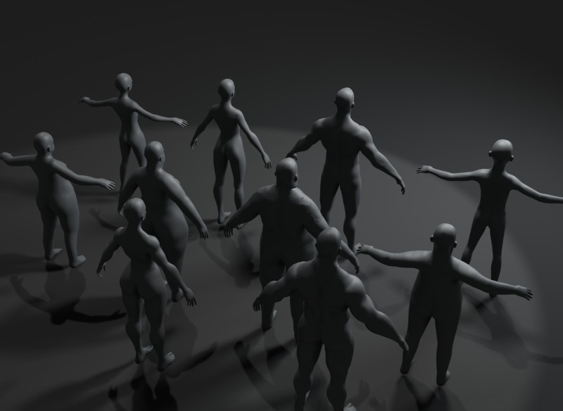 Human Body Base Mesh 40 Models Pack 3D Model in Other 3DExport