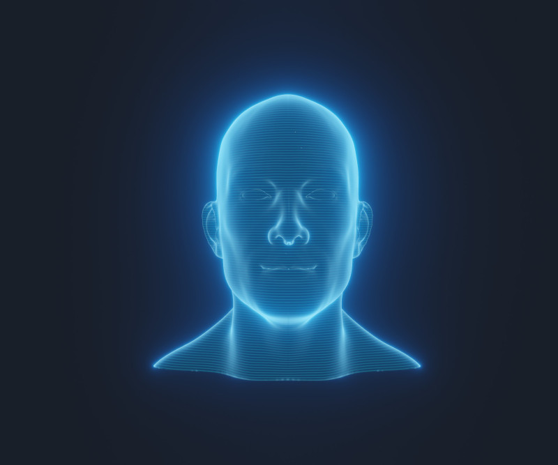 Hologram Male and Female Head Animated with Facial Expressions 3D Model ...