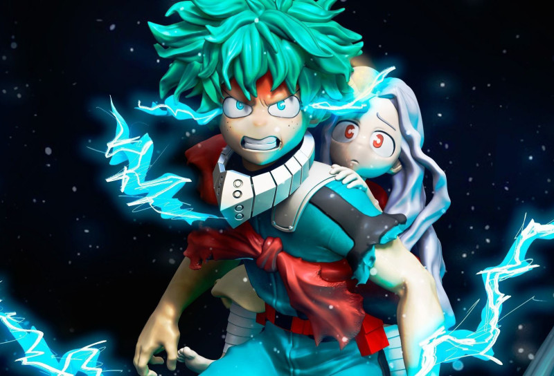 Deku and Eri Ready to Print 3D Print Model in Sculpture 3DExport