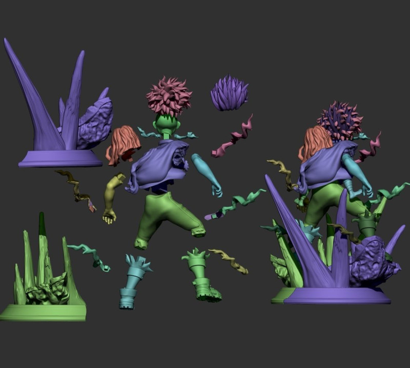 Deku and Eri Ready to Print 3D Print Model in Sculpture 3DExport