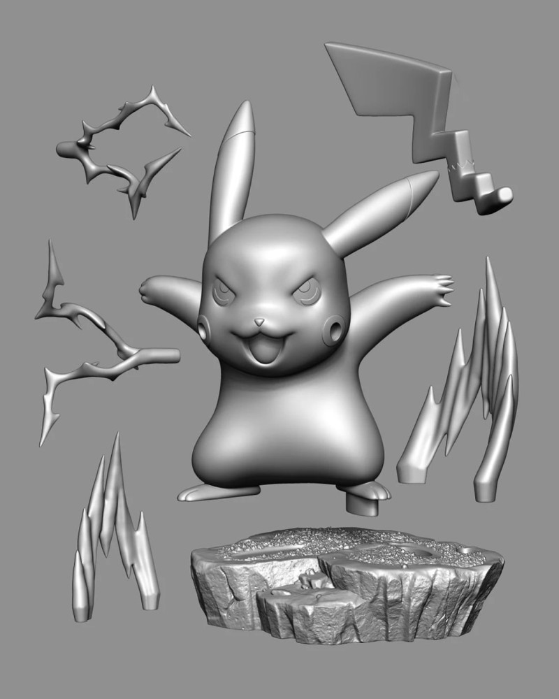 Pikachu Pokemon Ready to Print 3D Print Model in Sculpture 3DExport