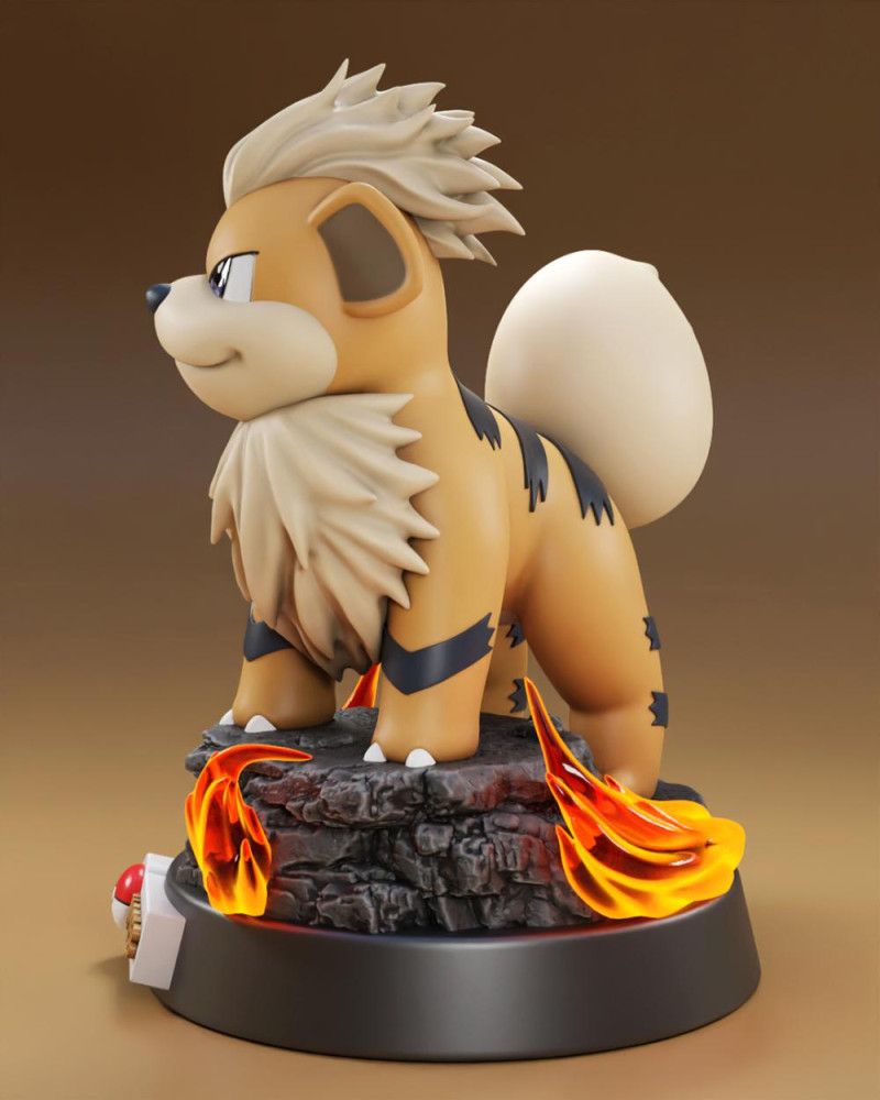 Pokemon Growlithe Ready to Print 3D Print Model in Sculpture 3DExport