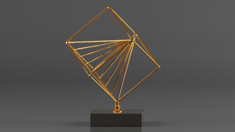 Art Amaze Abstract Figure Gold Decor Accent 3D Print Model in Toys 3DExport