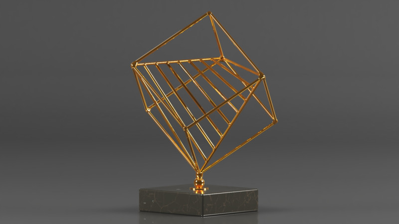 Art Amaze Abstract Figure Gold Decor Accent 3D Print Model in Toys 3DExport