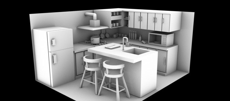 Modern Kitchen Design 3D Model in Kitchen 3DExport