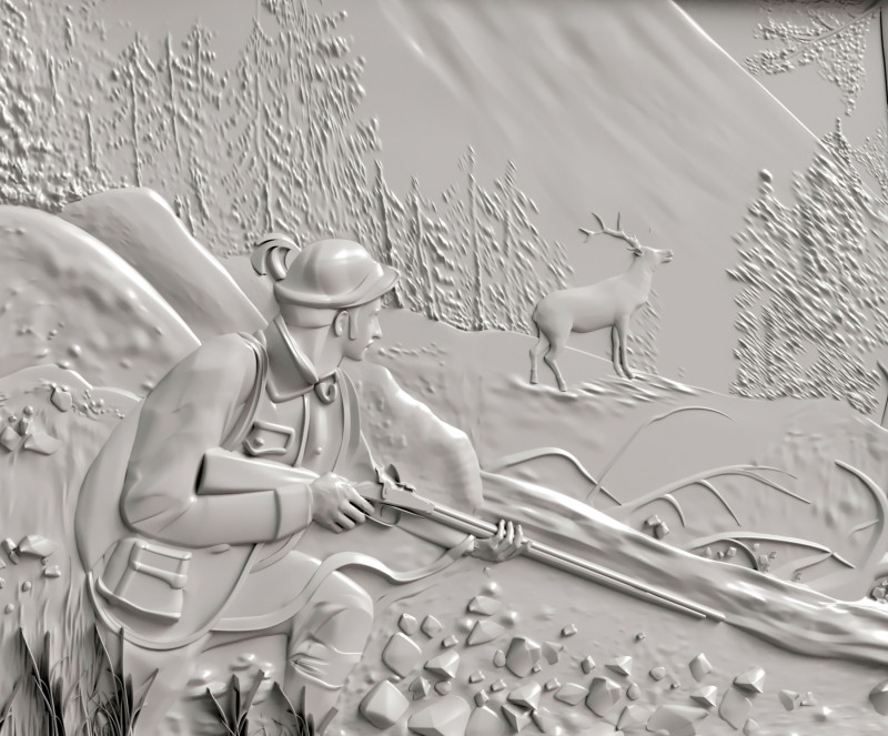 3D stl model of a hunter on the hunt for a CNC router Modelo de ...