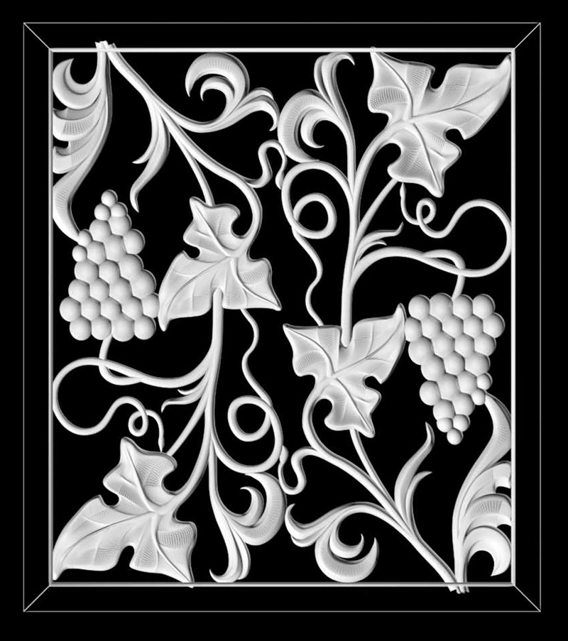 Doors with leaves and grapes for CNC router Free 3D print model 3D ...