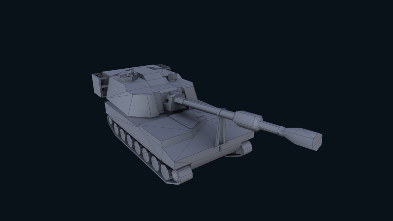 Asset - Army - M109 Howitzer Model Realistic Low-poly 3D Model in Tank ...