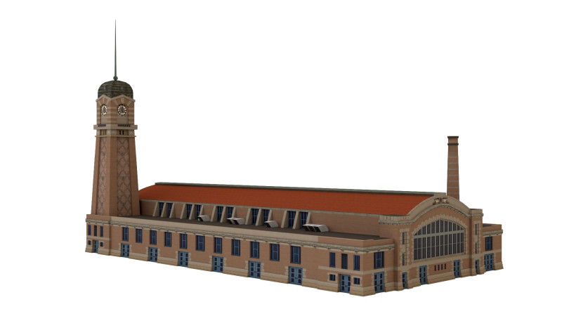 Industrial Factory 3D Model in Environment 3DExport