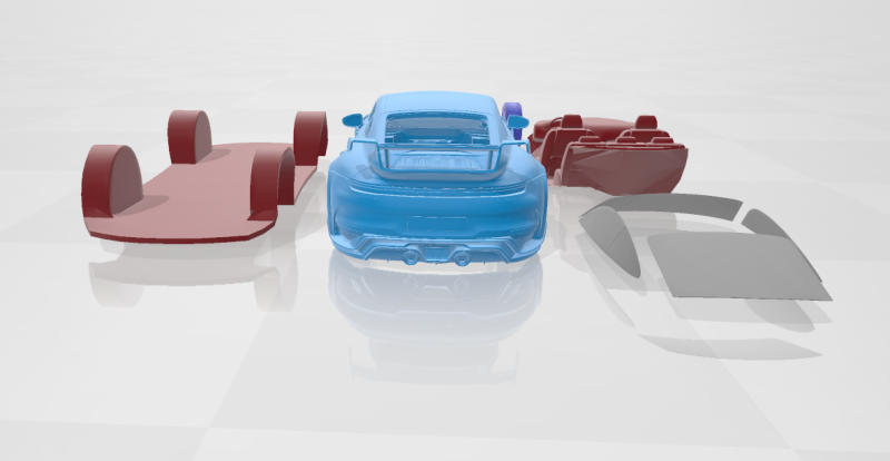 Porsche 911 TECHART GTstreet R 2022 - Separate Parts 3D Print Model in ...